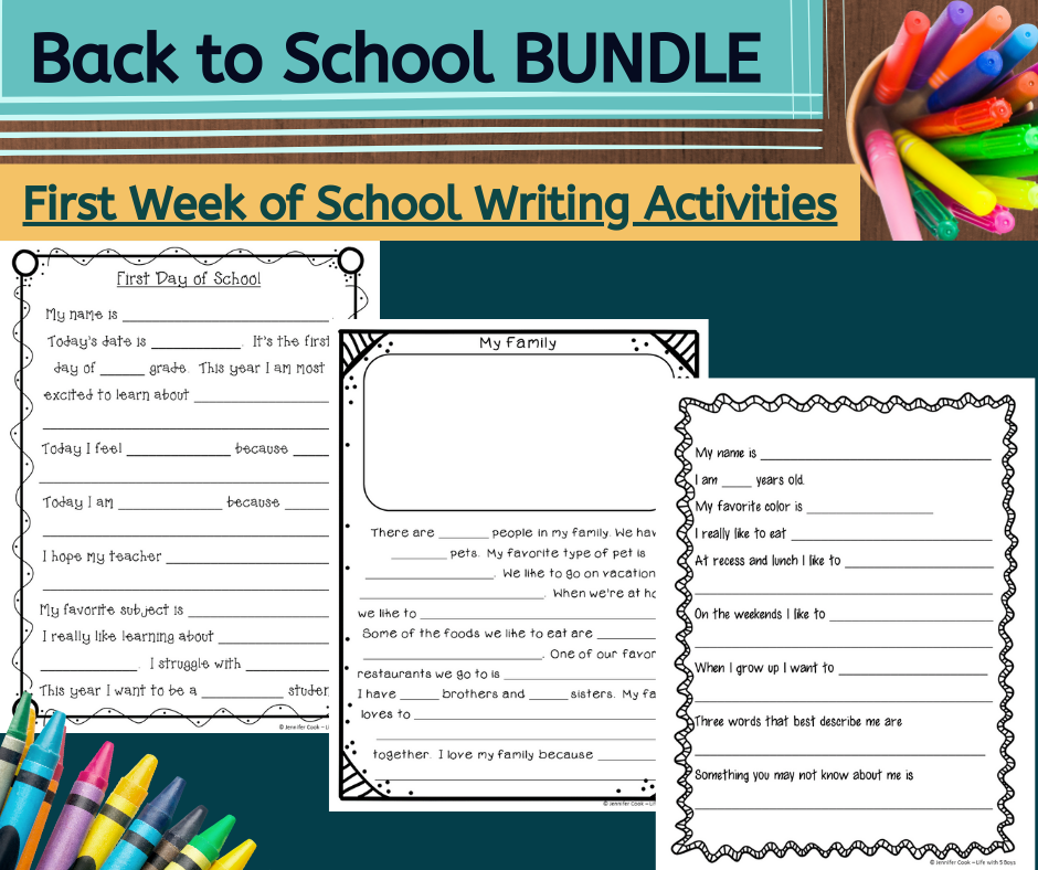 Back to School Activities BUNDLE for 2nd, 3rd, or 4th Grade - Life with ...